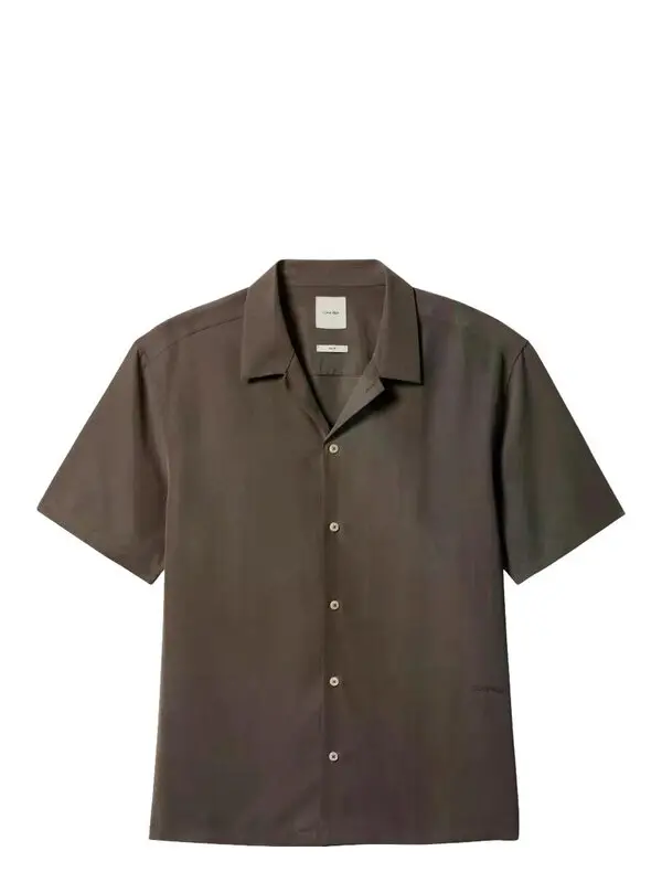 Calvin Klein Short-sleeved Camp-collar Shirt - Brown