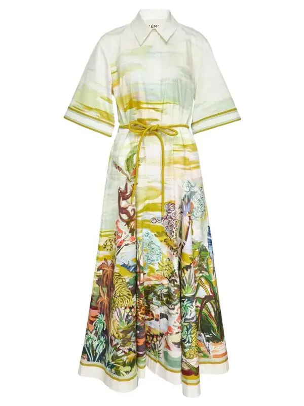 ALEMAIS Jungle Boogie Midi Dress - Neutrals