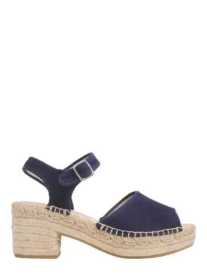 CELTIC & CO. Block Heel Espadrille Sandal - Navy
