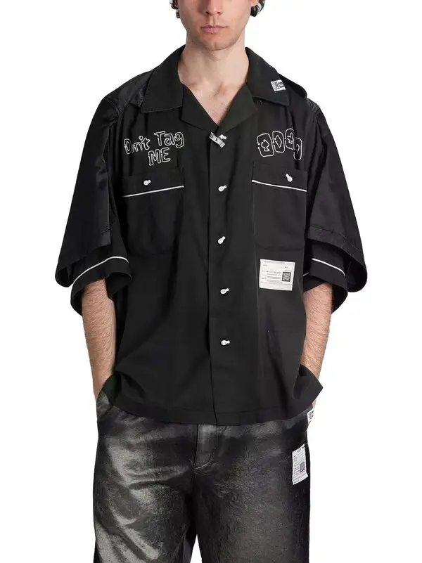 Mihara Yasuhiro Layered-sleeve Embroidered Shirt - Black