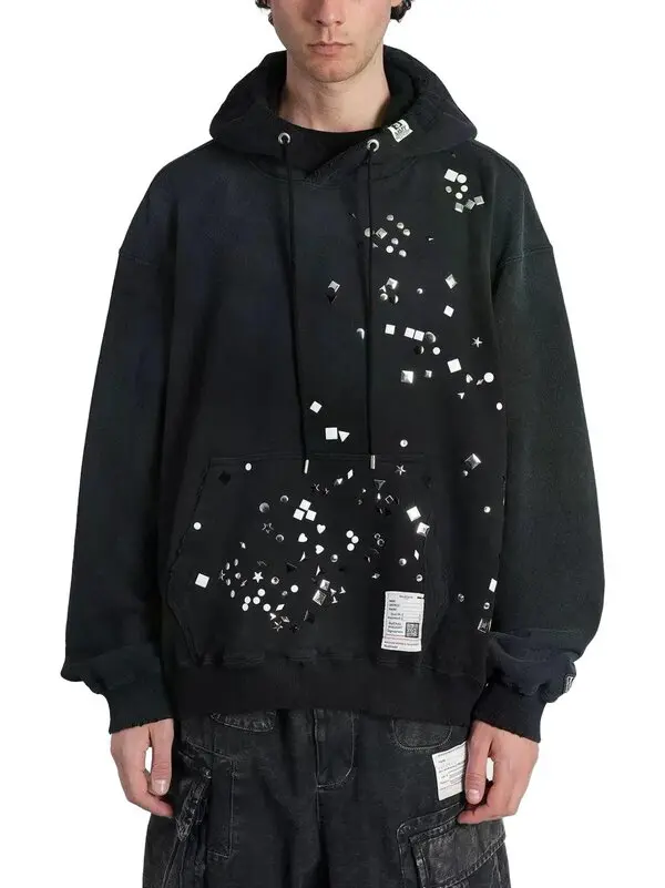 Mihara Yasuhiro Stud-embellished Hoodie - Black