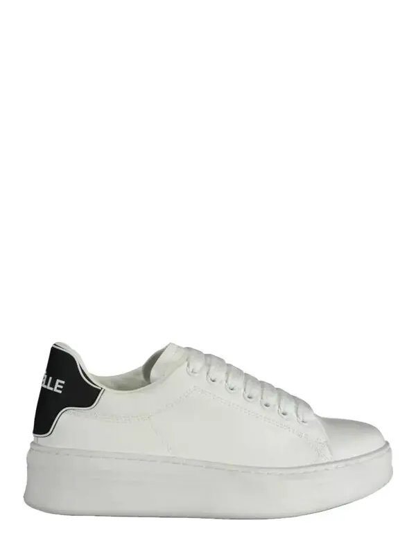 GAELLE Platform Leather Sneakers - White