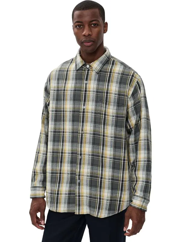 AARON LEVINE Sunburn Flannel - Grey Multi