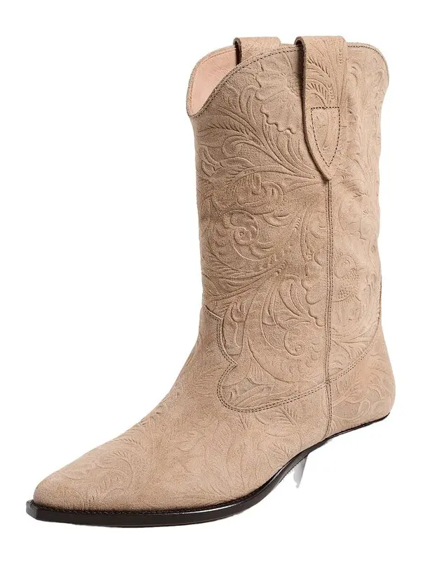 Isabel Marant Duerto Embossed Floral Boots - Desert