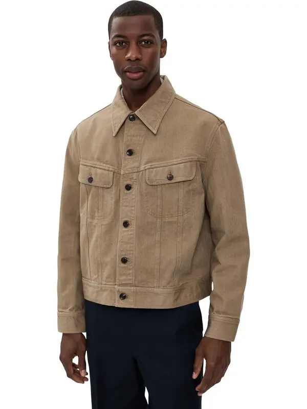 AARON LEVINE Sulphur Dyed Trucker Jacket - Washed Brown