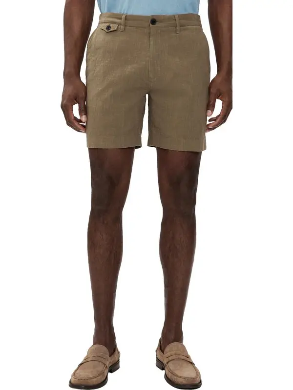 Billy Reid Slub Cotton Moore Shorts - Moss Green