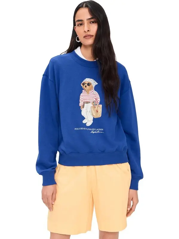 Polo Ralph Lauren Graphic Print Crewneck Sweatshirt - Gala Blue