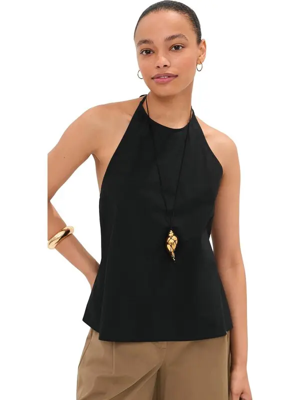 LE BOP Greer Poplin Top - Black