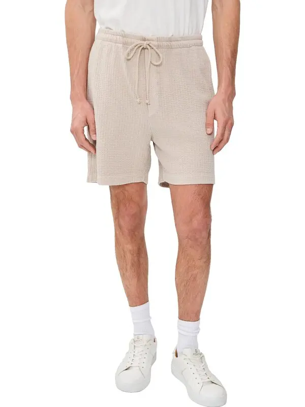 ASHER Silas Waffle Knit Shorts - Bisque