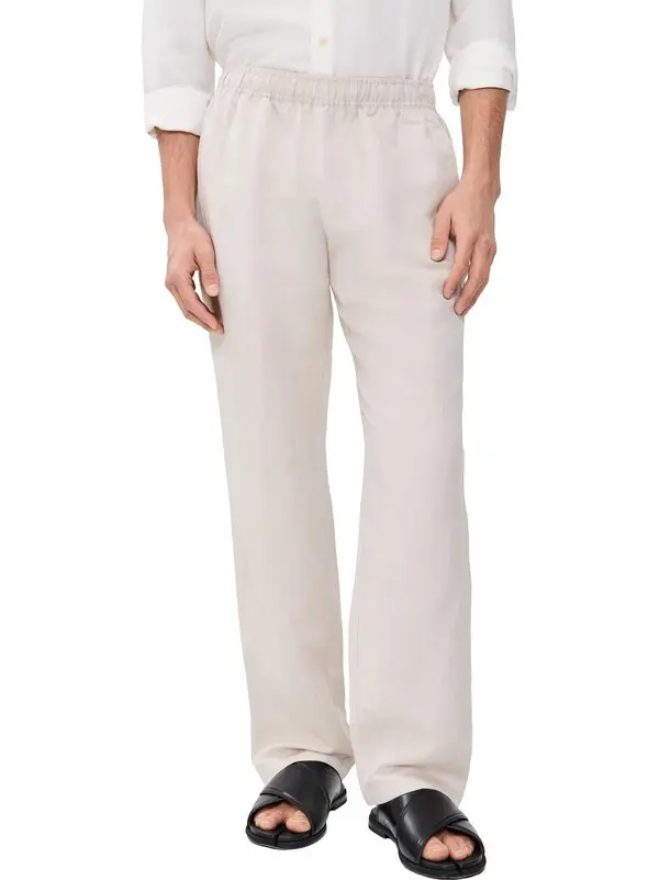 AUTO-REPLY Linen-viscose Blend Pants - Sand