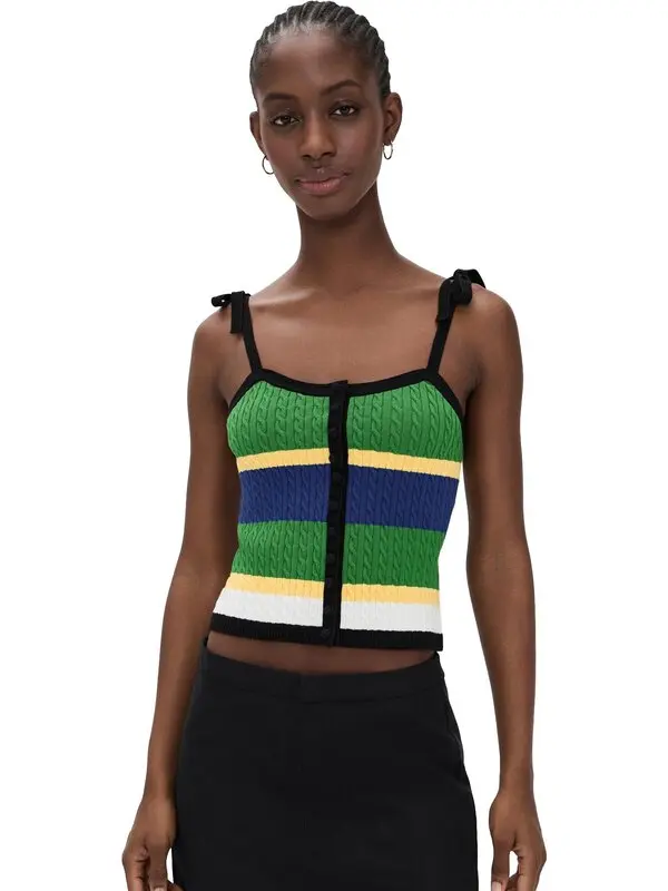 Polo Ralph Lauren Micro Cable Stripe Tank Top - Black