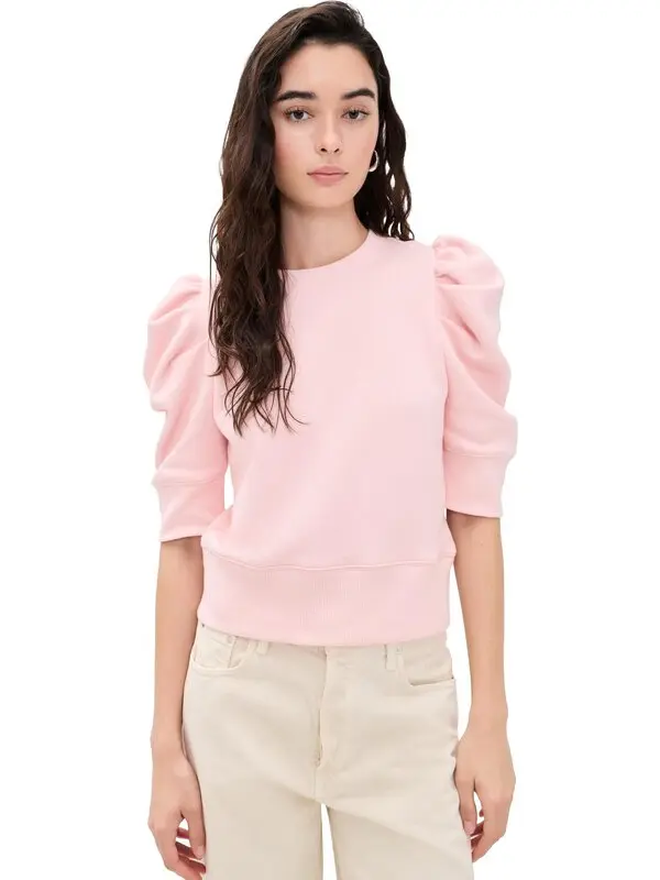 Alice + Olivia Draped Puff Sleeve Top - English Rose