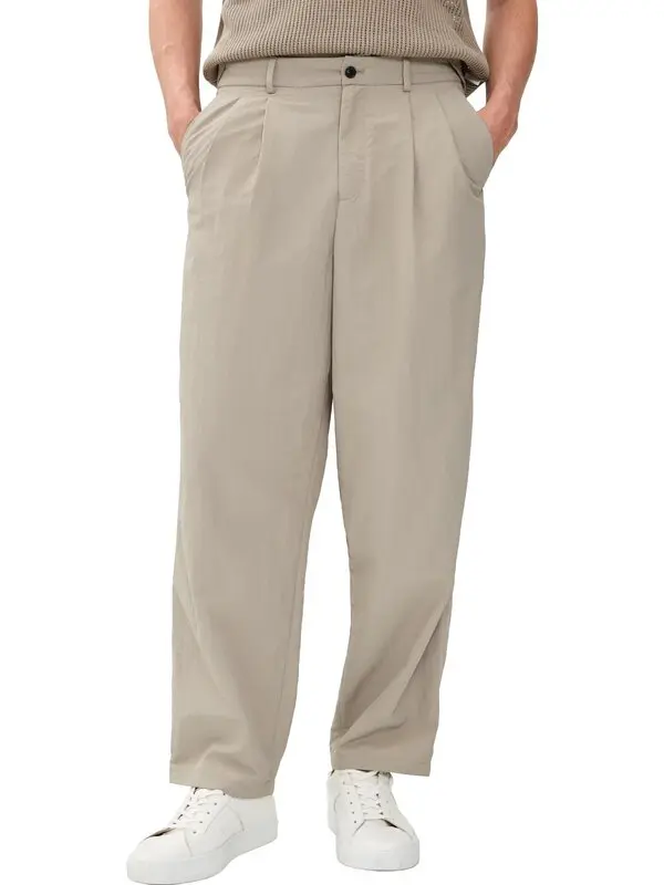 AUTO-REPLY Nylon Pleated Trousers - Pumice