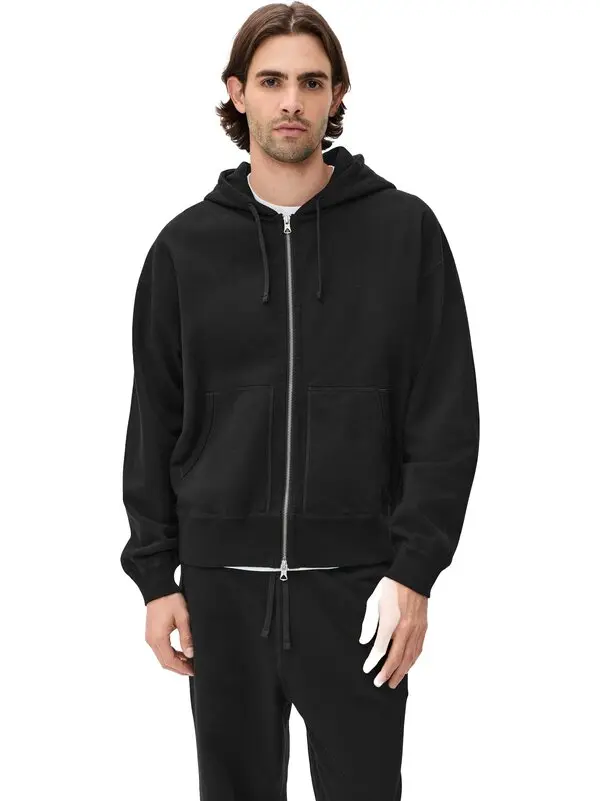 Reigning Champ Relaxed Zip Hoodie - Black