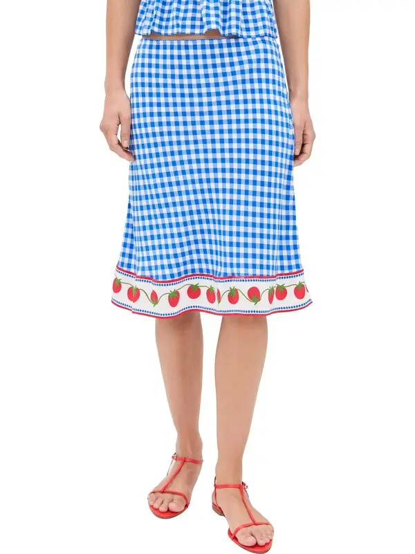 Rails Gingham And Tomato Print Skirt - Gingham Tomatoes