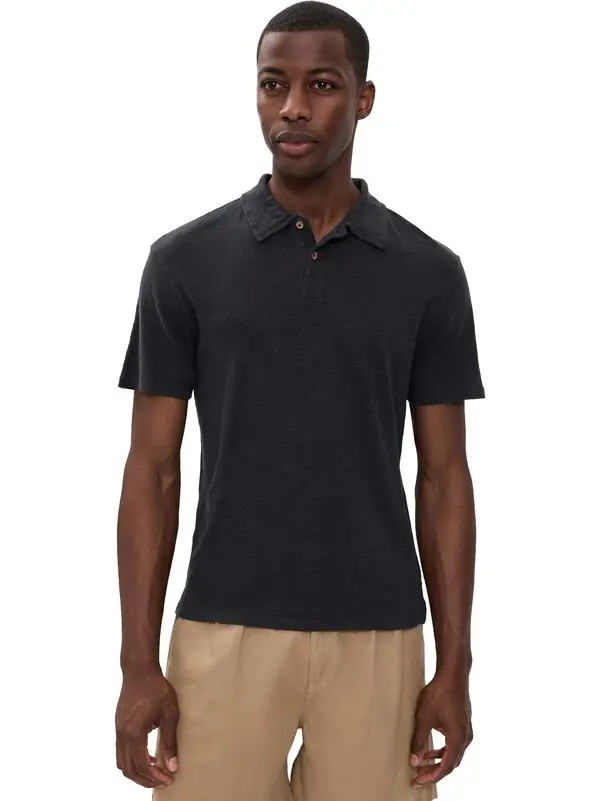 ALEX CRANE Linen Knit Polo - Night