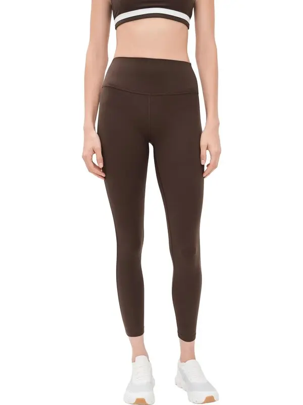 Splits59 Bianca High Waist Rigor Leggings - Dark Chocolate/white