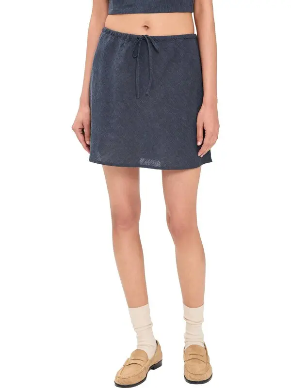 Marine Layer Hemp Blend Mini Skirt - India Ink
