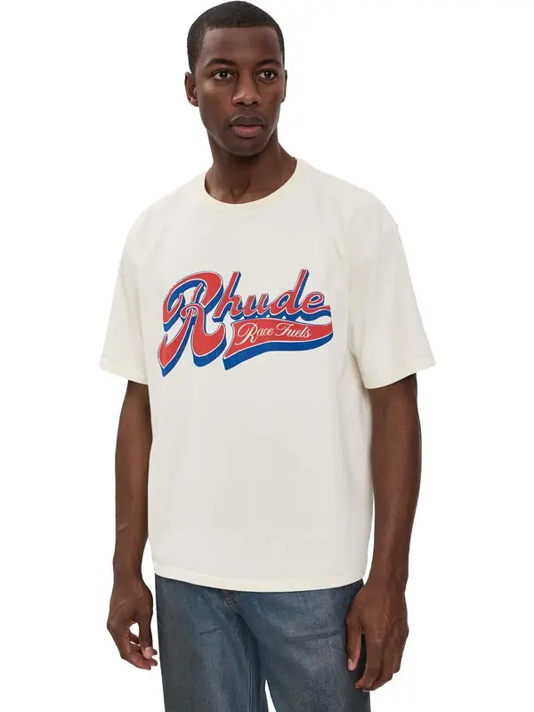 Rhude Pit Stop Tee - Vintage White/red/blue