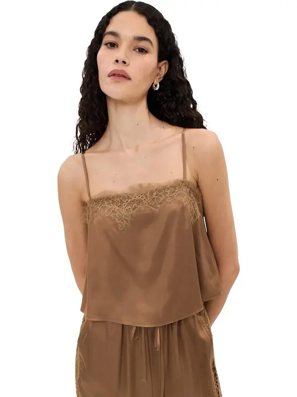LE BOP Sienna Satin Top - Hazelnut