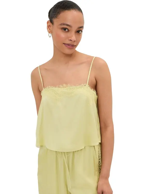 LE BOP Sienna Satin Top - Honeydew