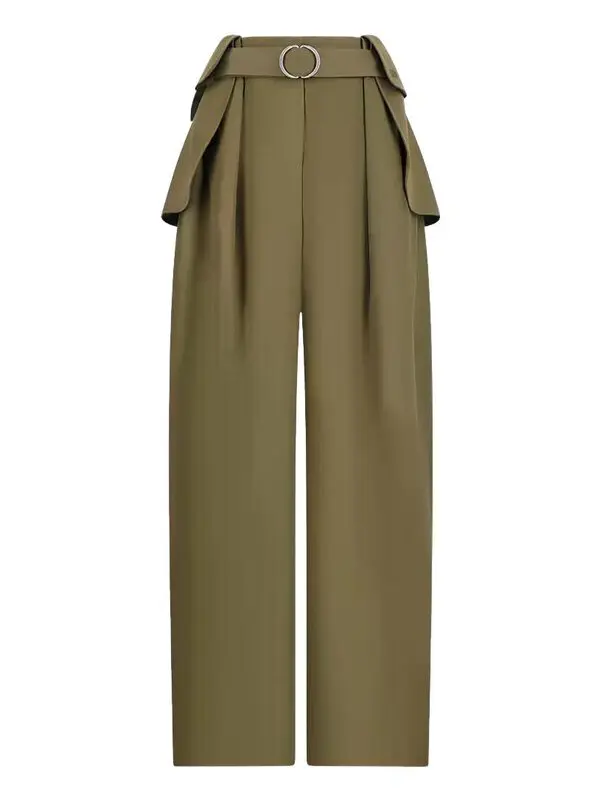 Loewe Belted Pleated Cargo Pants - Green