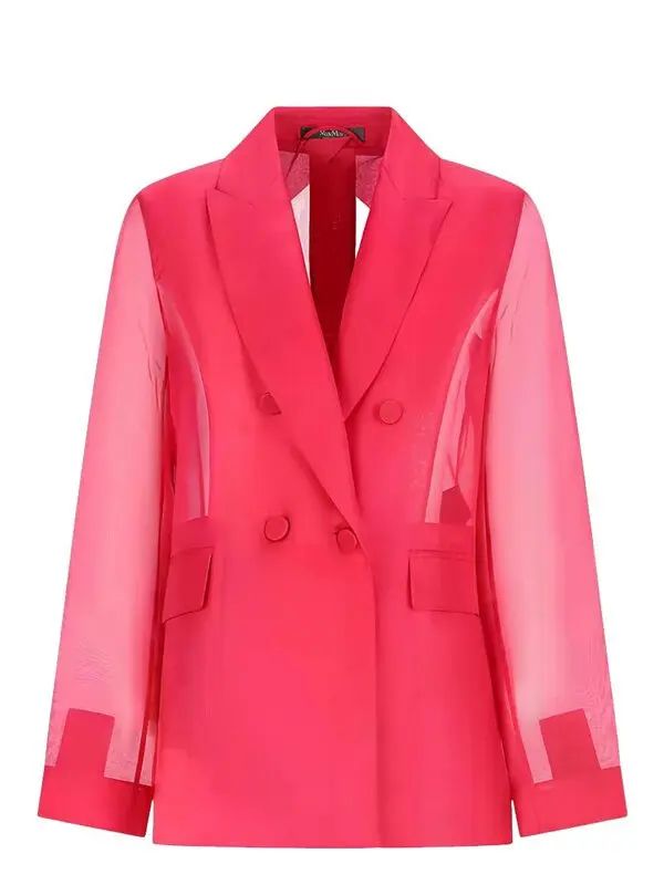 Max Mara Double-breasted Sheer Jacket - Pink