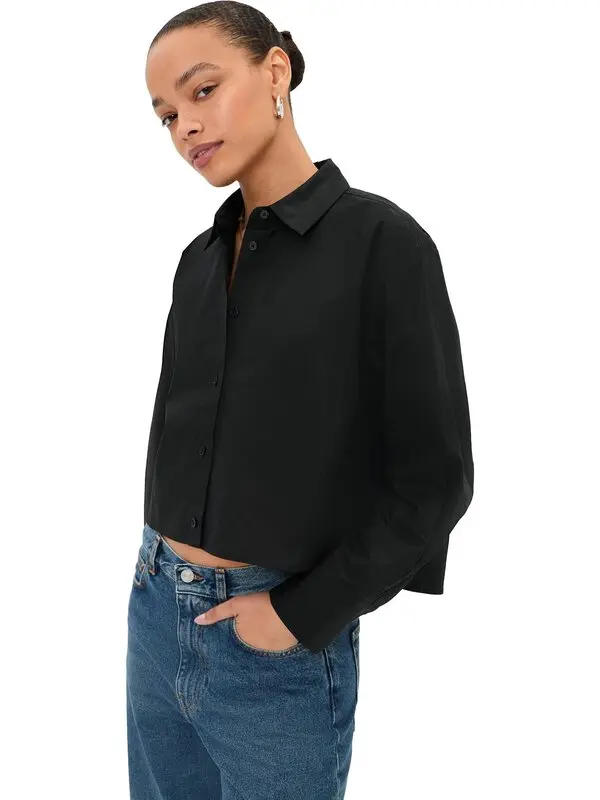 LE BOP Felicity Poplin Top - Black