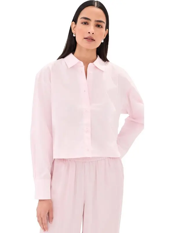 LE BOP Felicity Poplin Top - Pale Pink