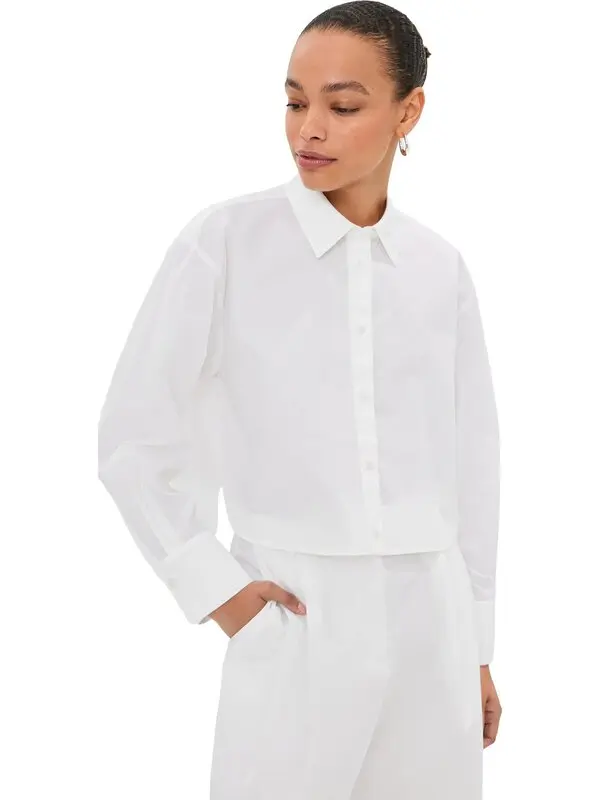 LE BOP Felicity Poplin Top - White