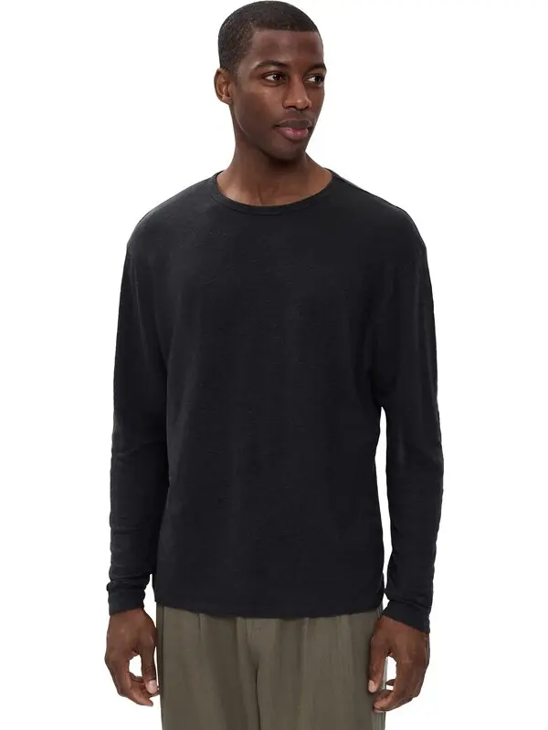 ALEX CRANE Linen Long Sleeve Sun Tee - Night