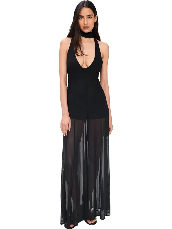 Show Me Your Mumu Katia Maxi Dress - Black Mesh