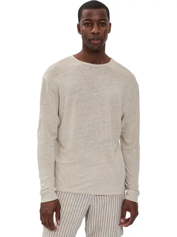 ALEX CRANE Linen Long Sleeve Sun Tee - Bone