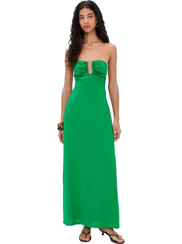 SEVEN WONDERS Martha Strapless Maxi Dress - Green