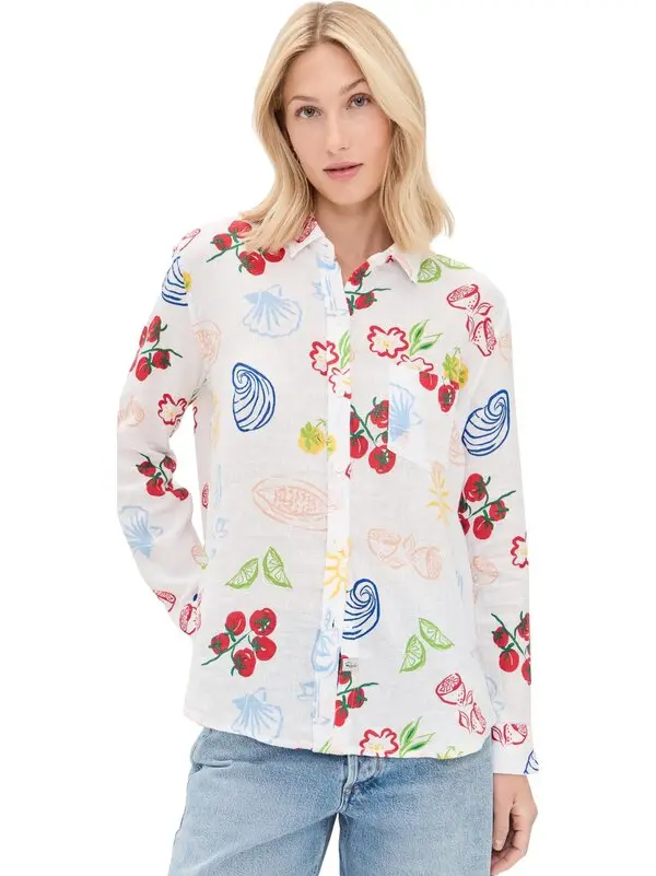 Rails X Giadzy Charli Printed Button Down Shirt - White Antipasti