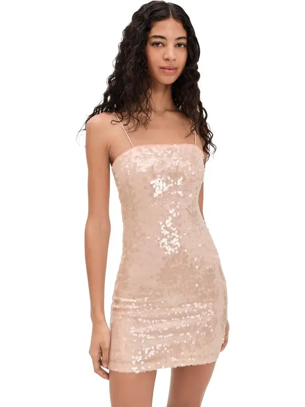 Alice + Olivia Delora Sequin Mini Dress - English Rose