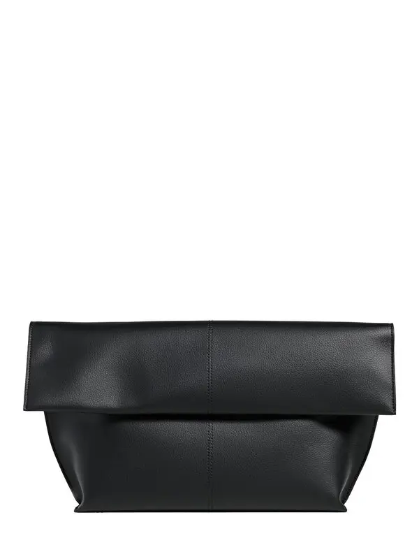 FREJA NEW YORK Seamed Leather Clutch - Black