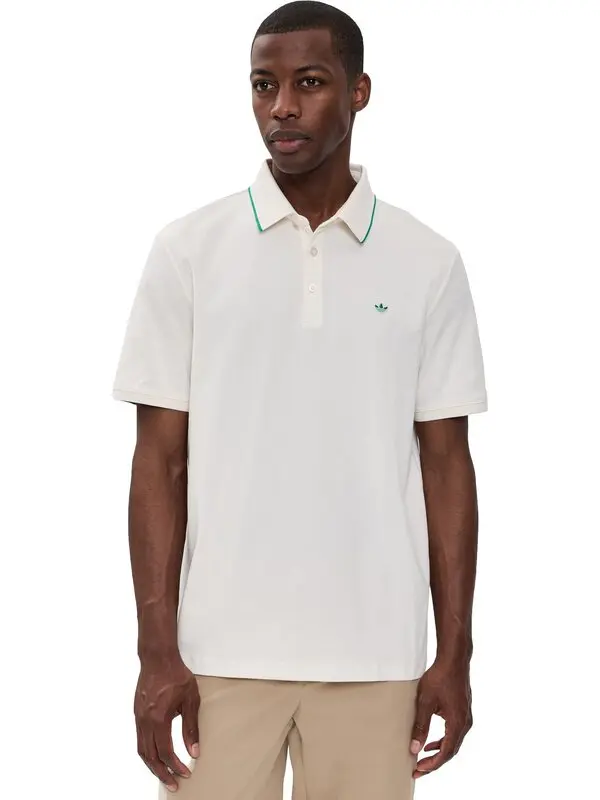 Adidas Originals Twistknit Trefoil Polo - Chalk White/court Green