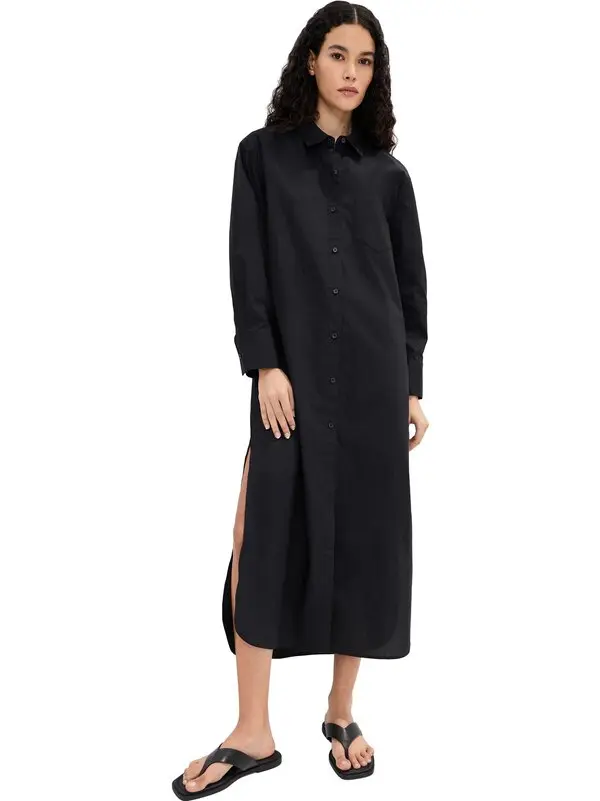 LE BOP Elliot Poplin Maxi Dress - Black