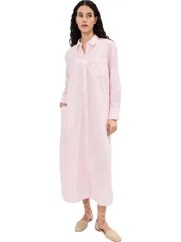 LE BOP Elliot Poplin Maxi Dress - Pale Pink