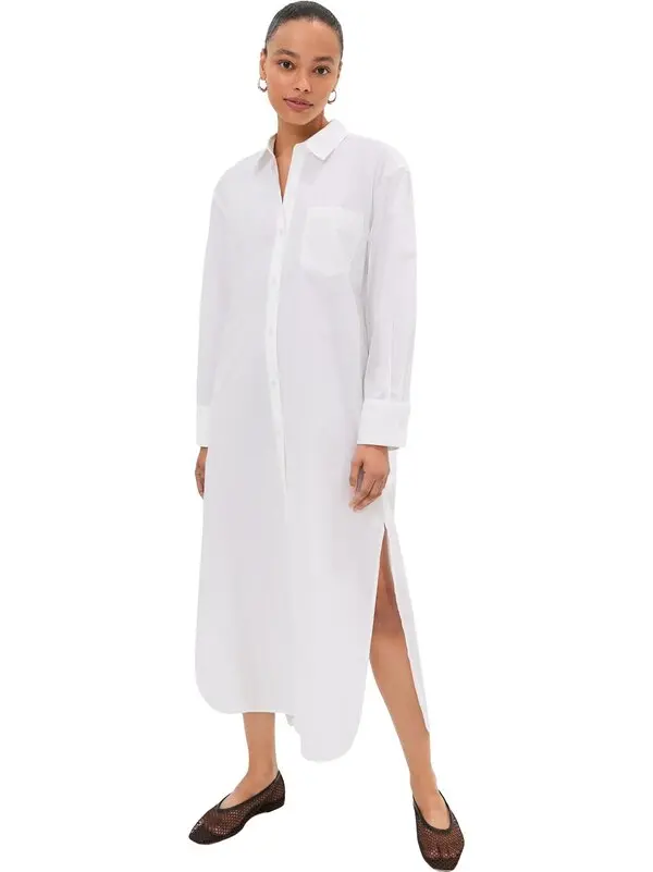 LE BOP Elliot Poplin Maxi Dress - White