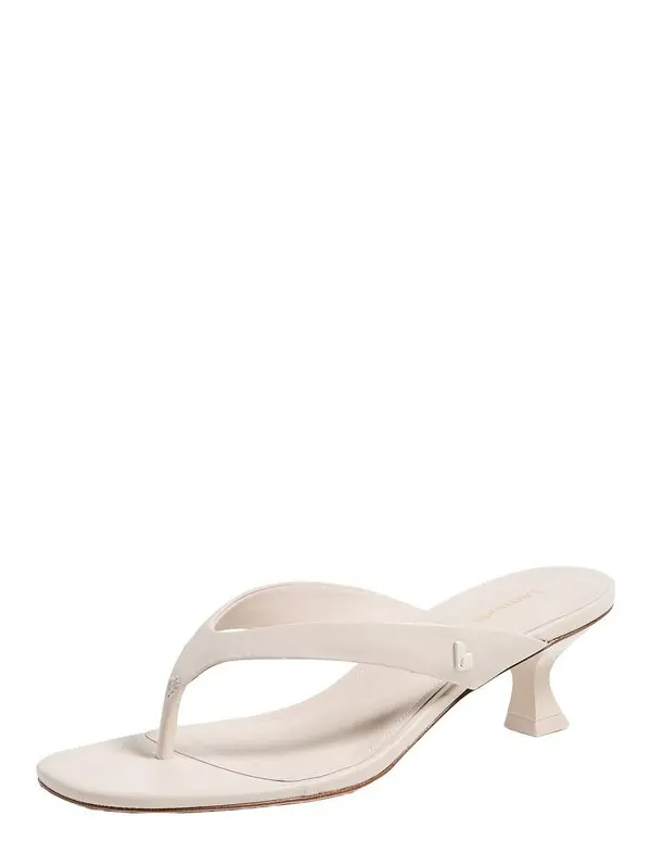 Larroude Gaia Low Heel Sandals - Ivory Leather
