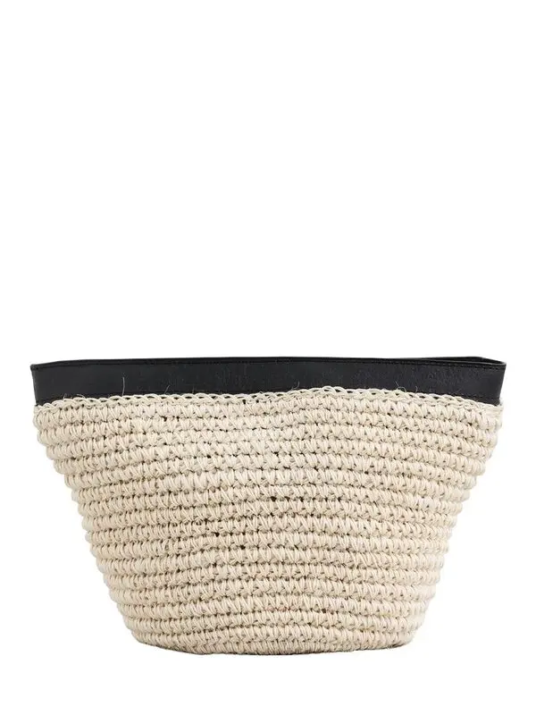 HUNTING SEASON The Small Zip Clutch - Natural/black