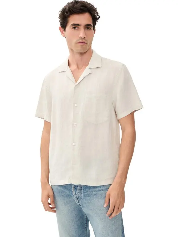Madewell Short Sleeve Linen Top - Bleached