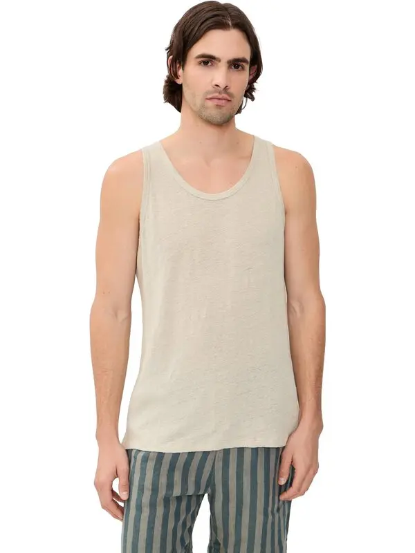 ALEX CRANE Linen Tank - Bone