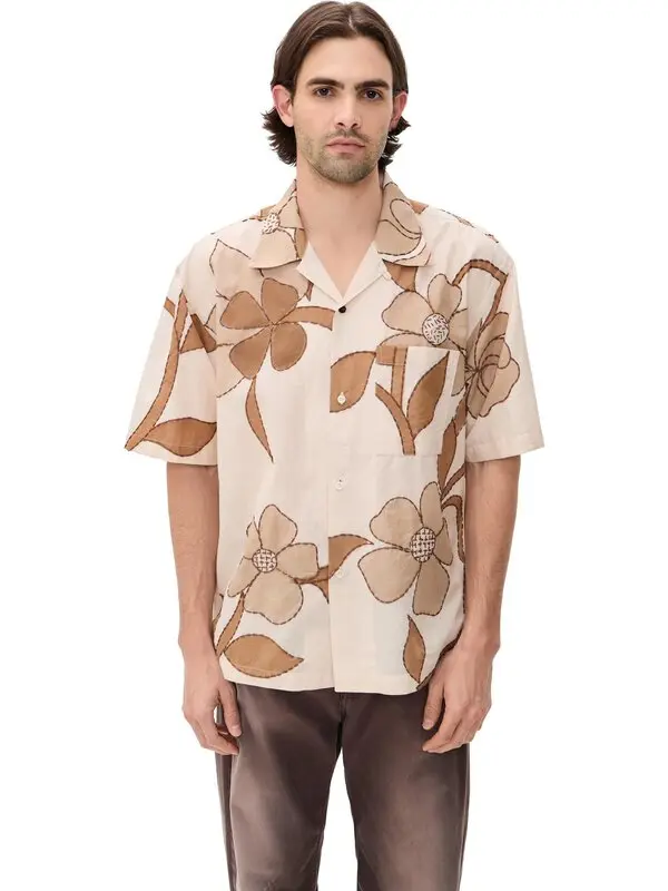 KARDO Rohit Hand Embroidered Shirt - Tan