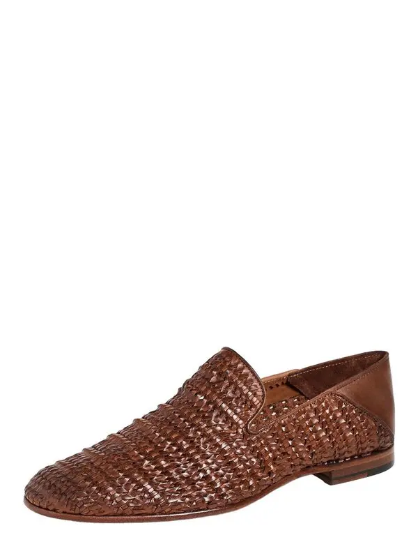 Allen Edmonds Portofino Woven Leather Loafers - Chili