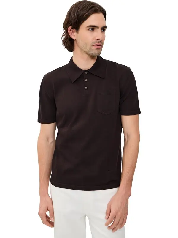 A.p.c. A. P.c. Colin Cotton Polo Sweater - Caa Brown