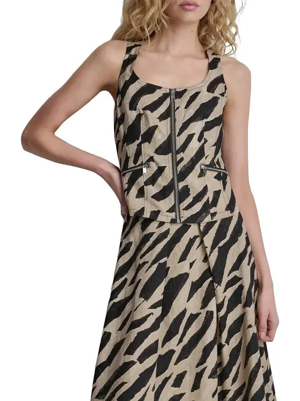 Dkny Animal Print Sleeveless Top - Geo Animal