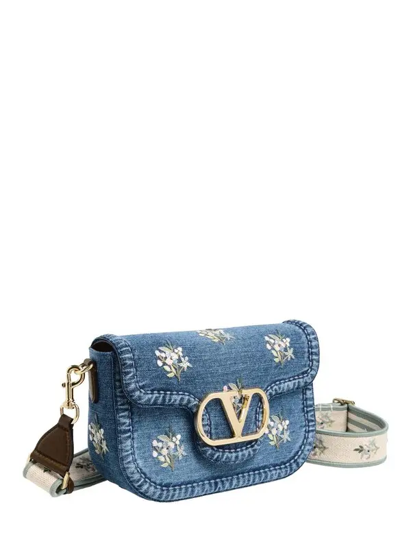 Valentino Garavani Alltime Denim Shoulder Bag - Blue Multi